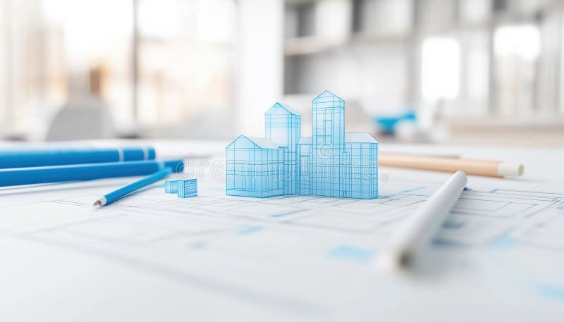 Architect Designing Sketch Plans Stock Image - Image of blueprints ...