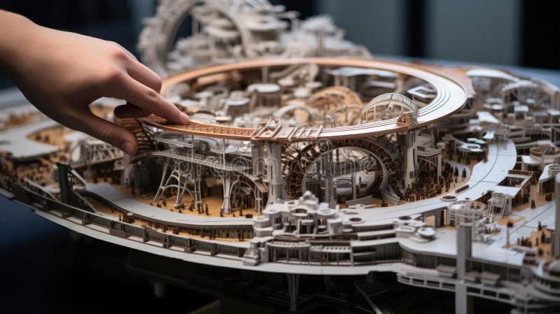 An Architect Designs a Model of a Building Stock Illustration ...