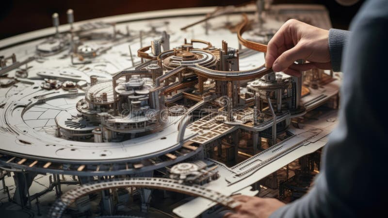 An Architect Designs a Model of a Building Stock Illustration ...
