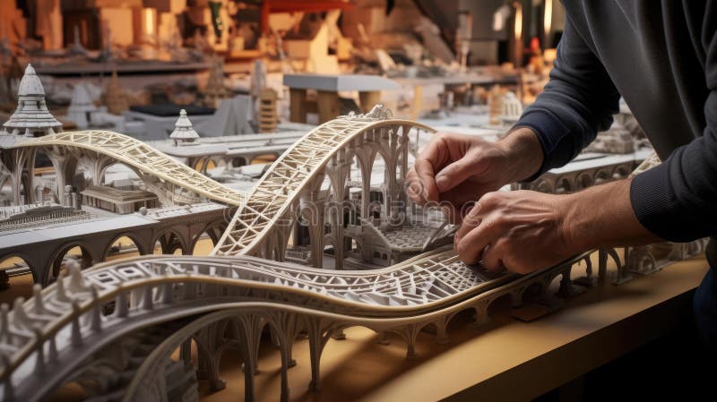 An Architect Designs a Model of a Building Stock Illustration ...