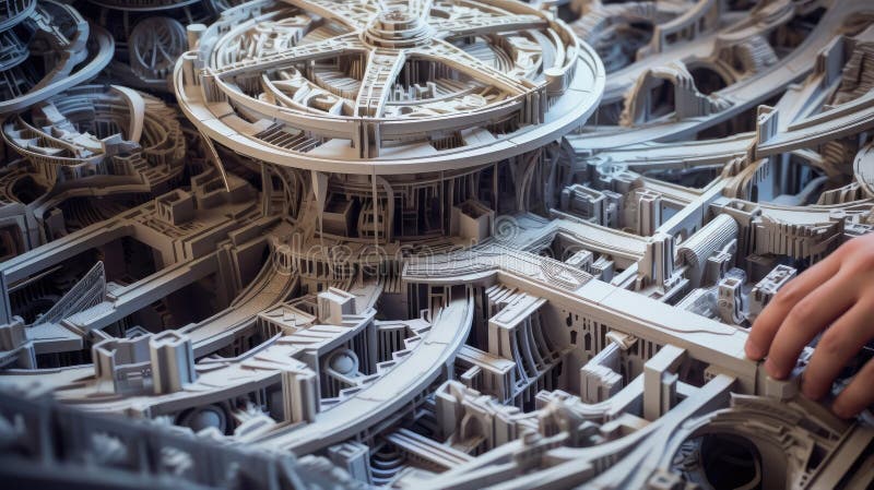 An Architect Designs a Model of a Building Stock Illustration ...