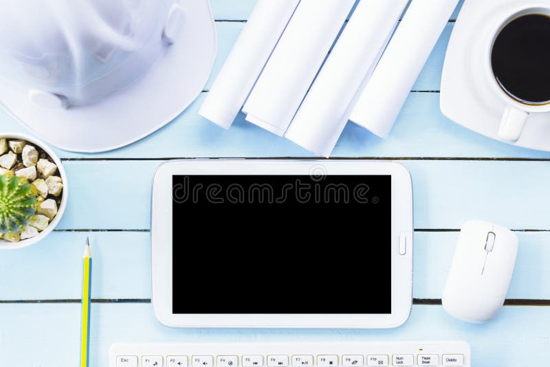 Architect Desk or Header for Architect Concept with Equipment of ...