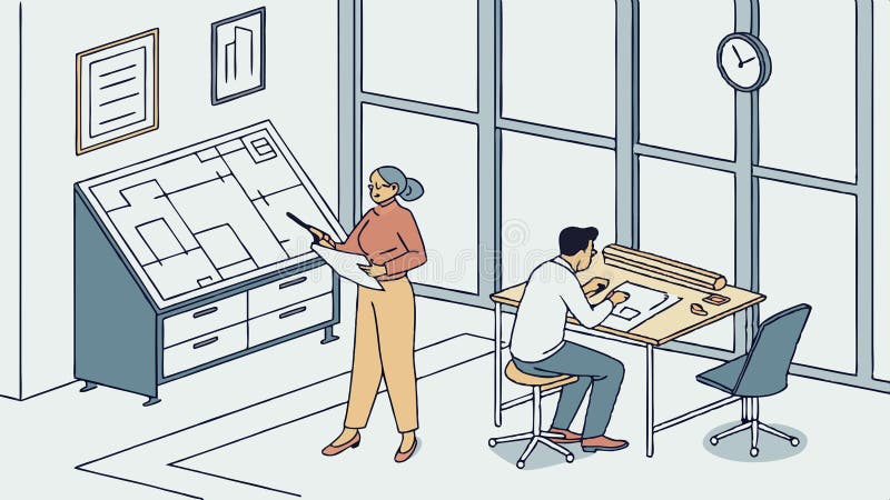 Architect Desk Vector, Creative Workspace Illustration. Vector Design ...