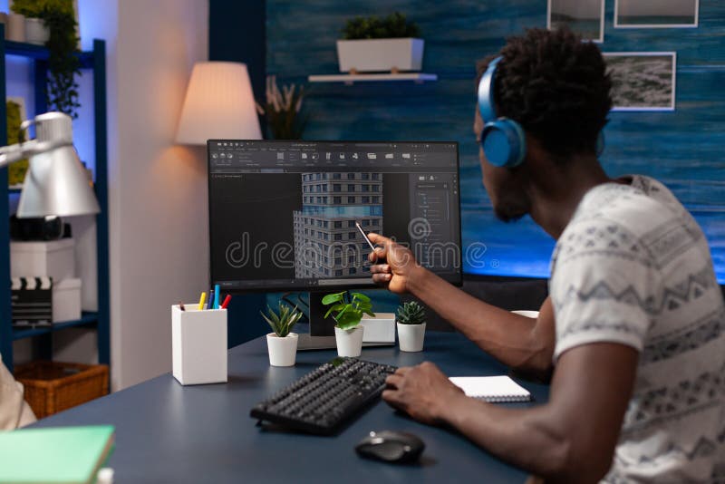 Architect Developer Man Pointing at Real Estate Building Prototype ...