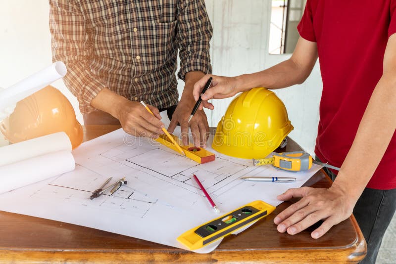 Architect Discuss with Engineer about Project in Office, Architectural ...