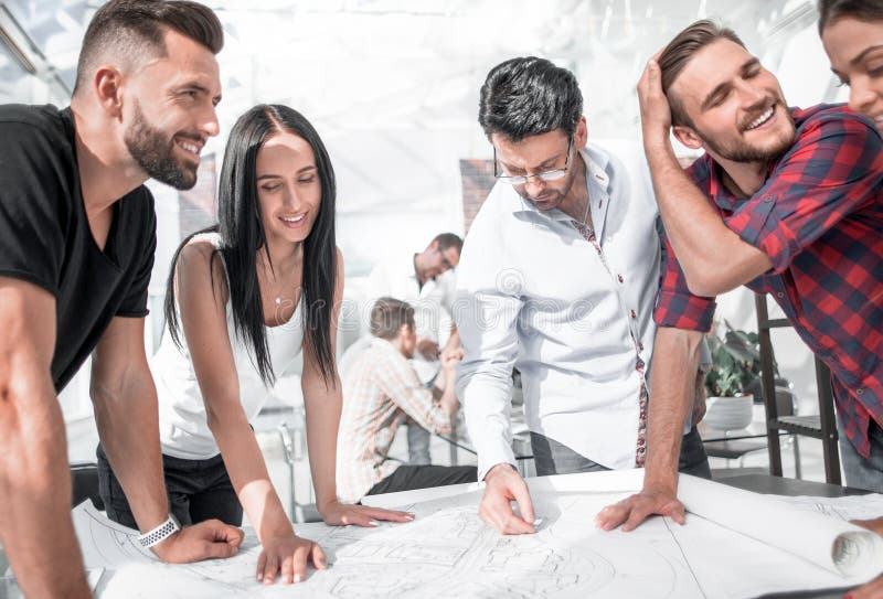 Architect Discusses the Project with the Business Team Stock Photo ...