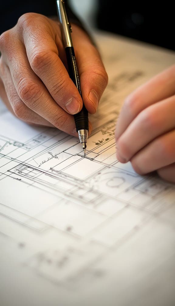 Architect Drafting Detailed Blueprints Precision and Planning in ...