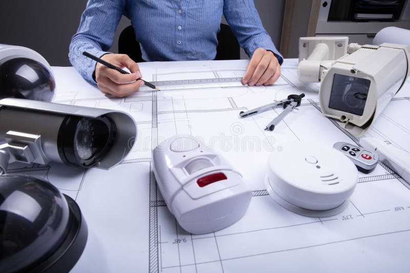 Architect Drawing Blueprint Stock Image - Image of pencil, detector ...