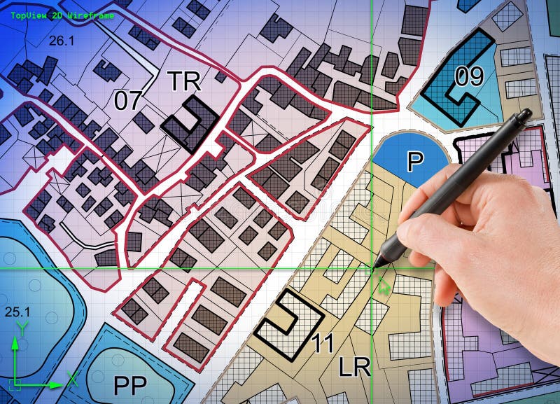 Architect Drawing with a Digital Pen and CAD Software Computer-Aided ...