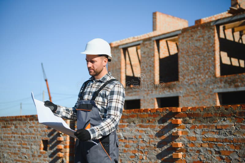 An Architect or Engineer on the Construction of Brick Houses Holds the ...