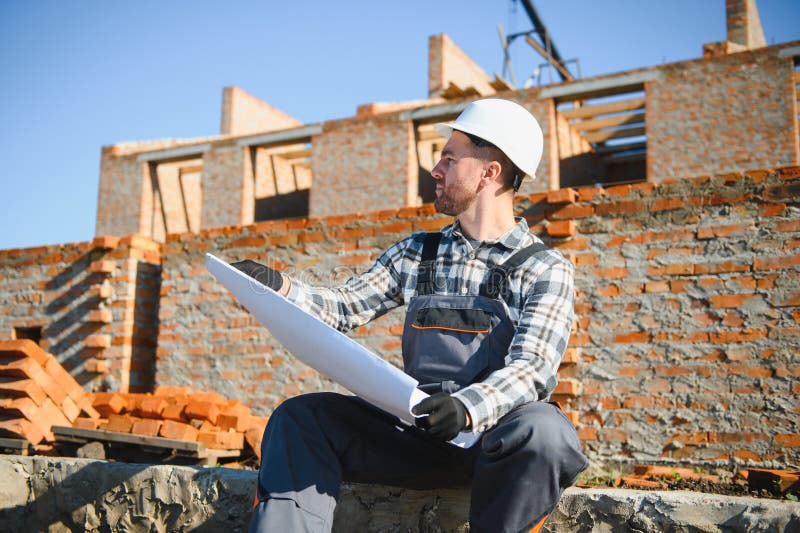 An Architect or Engineer on the Construction of Brick Houses Holds the ...