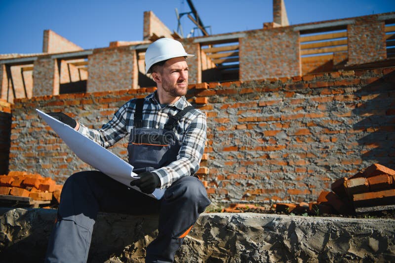 An Architect or Engineer on the Construction of Brick Houses Holds the ...