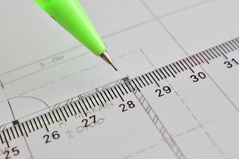 Engineering Drawing Sketched by Engineer and Architect Stock Image ...