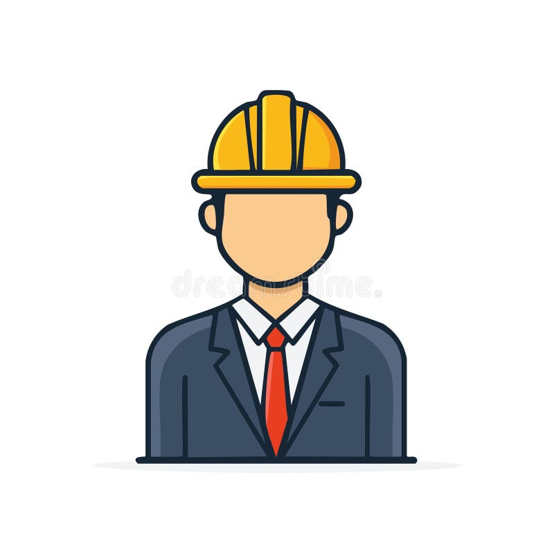 Architect, Engineer, Contractor Icon - Man Wearing Hard Hat and Suit ...