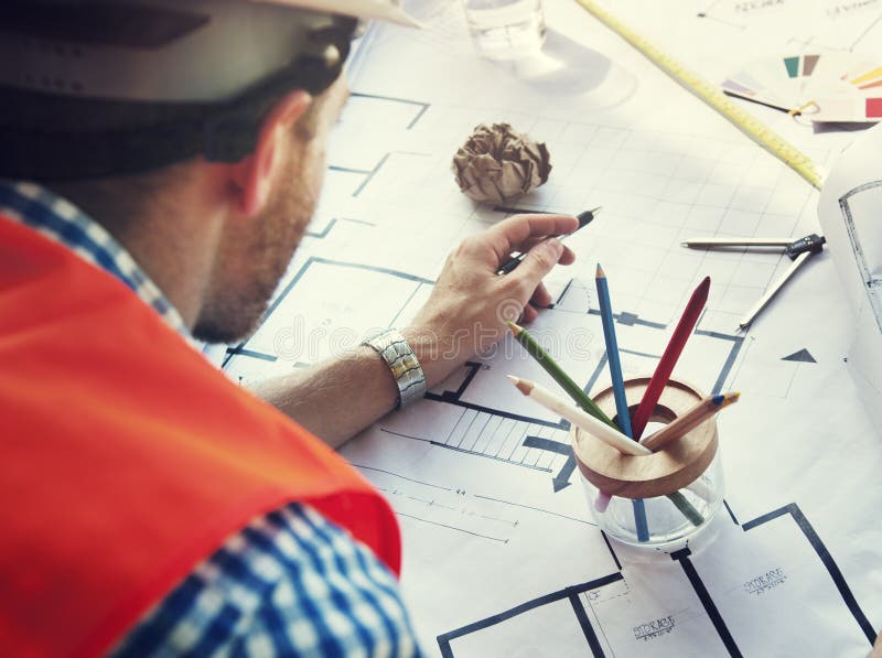 Architect Engineer Design Construction Constructer Concept Stock Image ...
