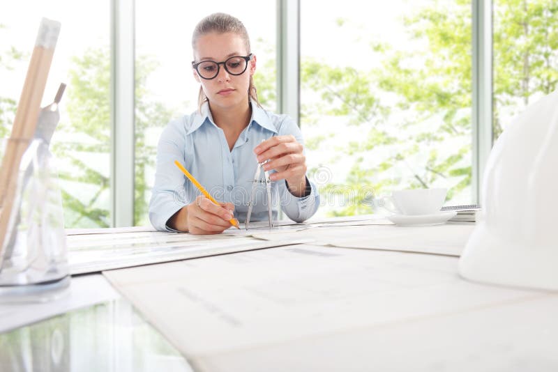 Architect Engineer Design Working in Office, Planning Concept Stock ...