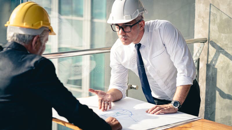 Architect and Engineer Discussing Work. Stock Image - Image of business ...