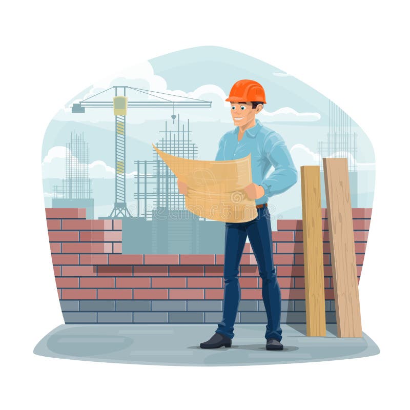 Architect, Engineer or Foreman. Construction Site Stock Vector ...