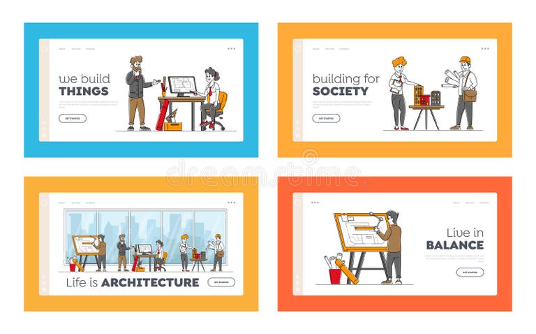 Occupation Landing Page Template Set Stock Illustrations – 489 ...