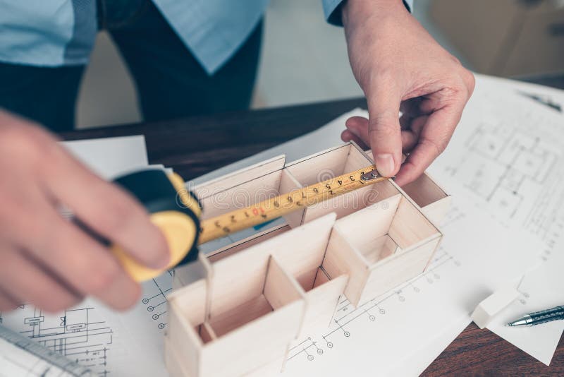 Architect Engineer Tape Measure for Check and Measure House Model on ...