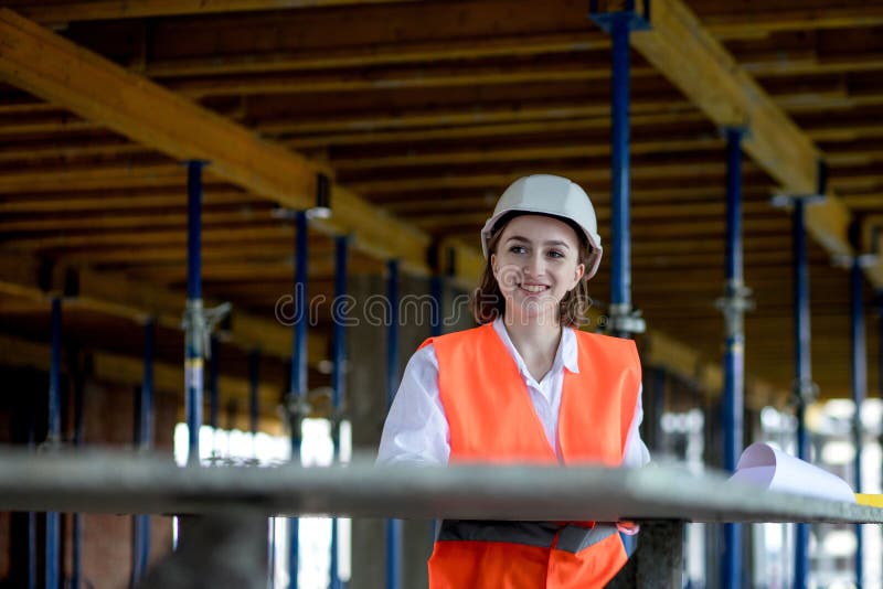 Architect or Engineer Working, Browsing Building Project Indoor of ...