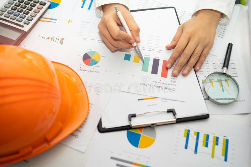 Architect or Engineer Working Project Accounting with Graph with Tools ...