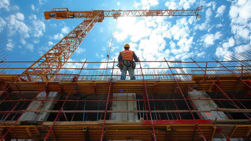 Architect Examining Construction Plans at a Building Site Under a ...