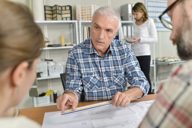 Architect Explaining Designs To Customers Stock Photo - Image of pitch ...