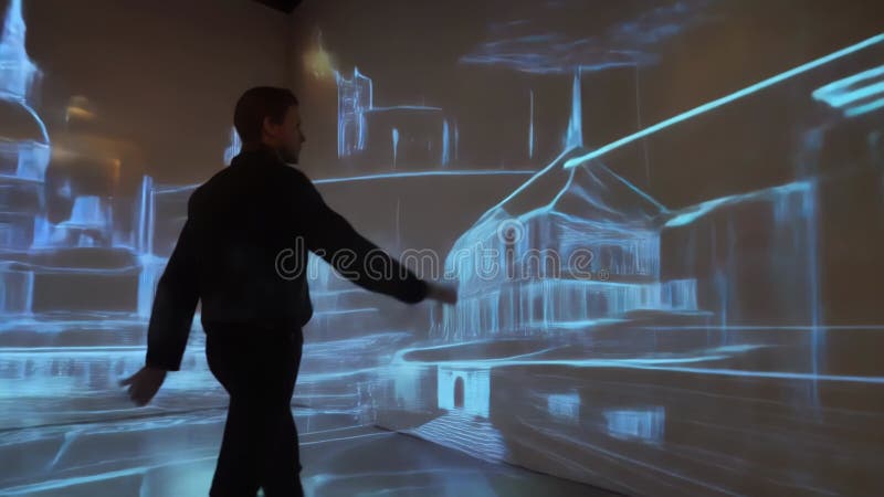 Architect Exploring Projected 3d City Model in Augmented Reality Stock ...