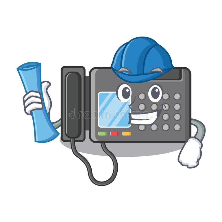 Architect Fax Machine in the Character Shape Stock Vector ...