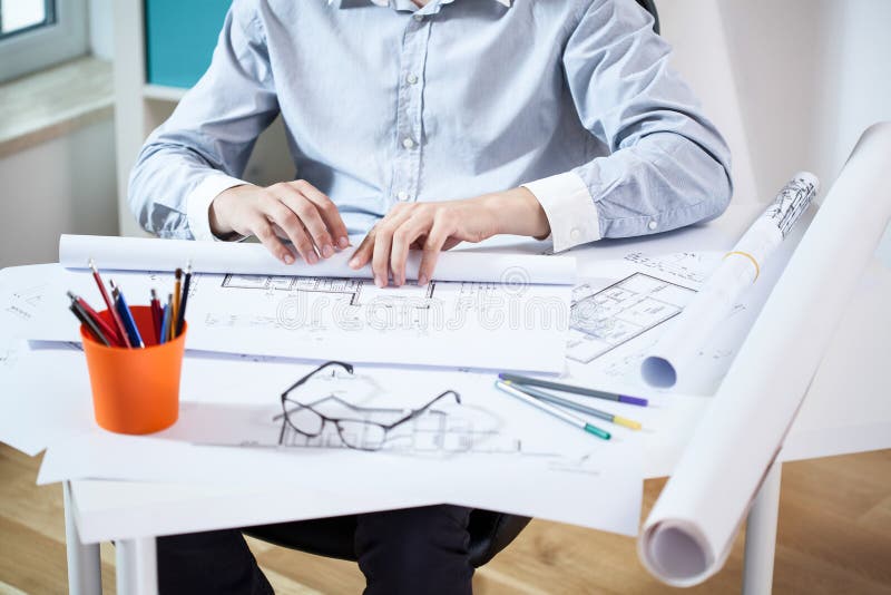 Architect Finished House Project Stock Photo - Image of architecture ...