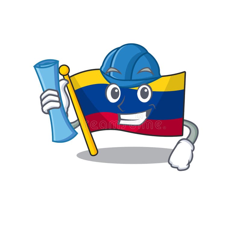 Architect Flag Colombia Isolated in the Cartoon Stock Vector ...