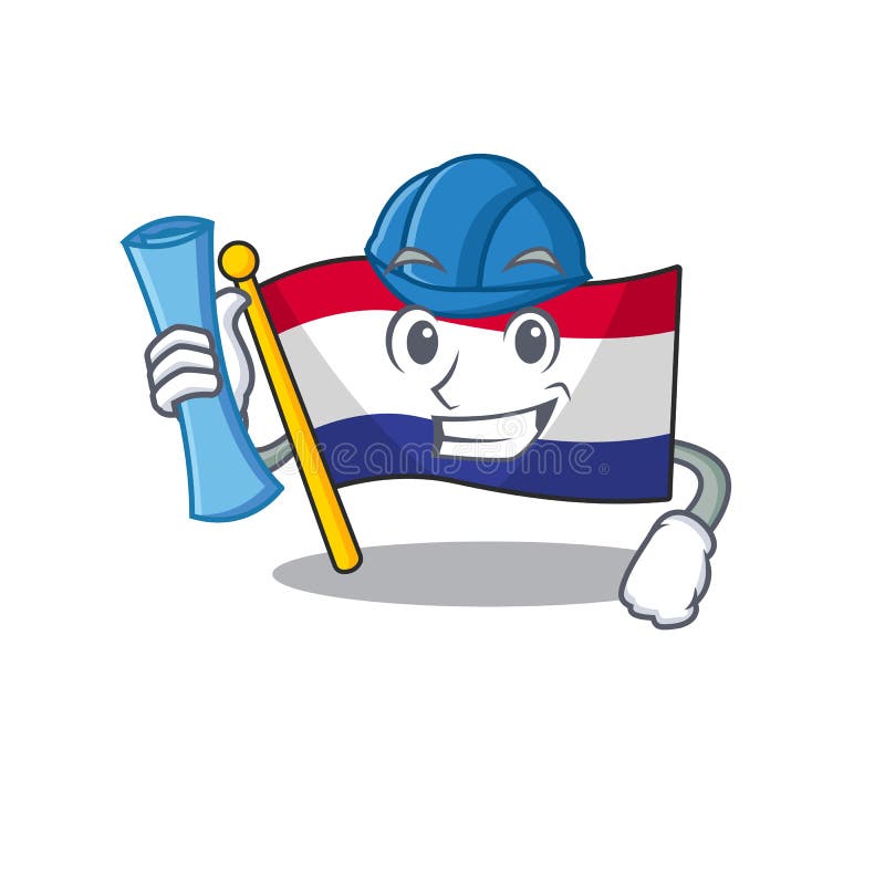 Architect Flag Netherlands with the Mascot Shape Stock Vector ...