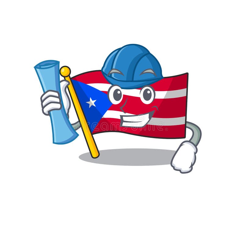 Architect Flag Puerto Rico with the Character Stock Vector ...