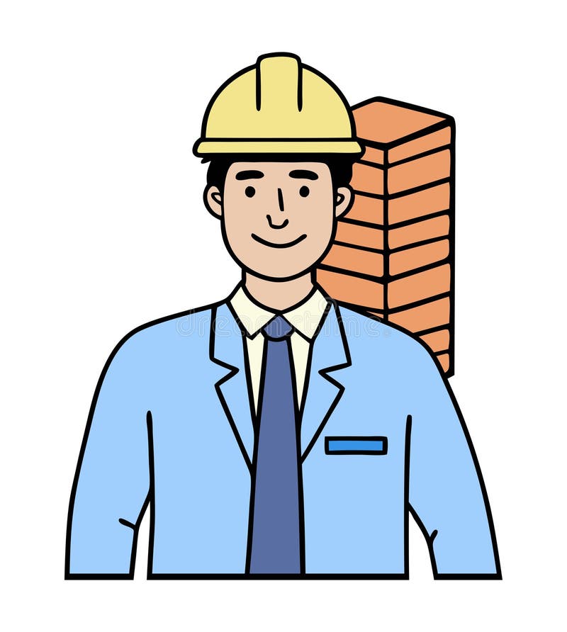 Architect in Front of Building Blocks Stock Vector - Illustration of ...