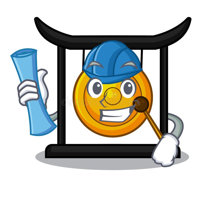 Architect Golden Gong in the Cartoon Room Stock Vector - Illustration ...