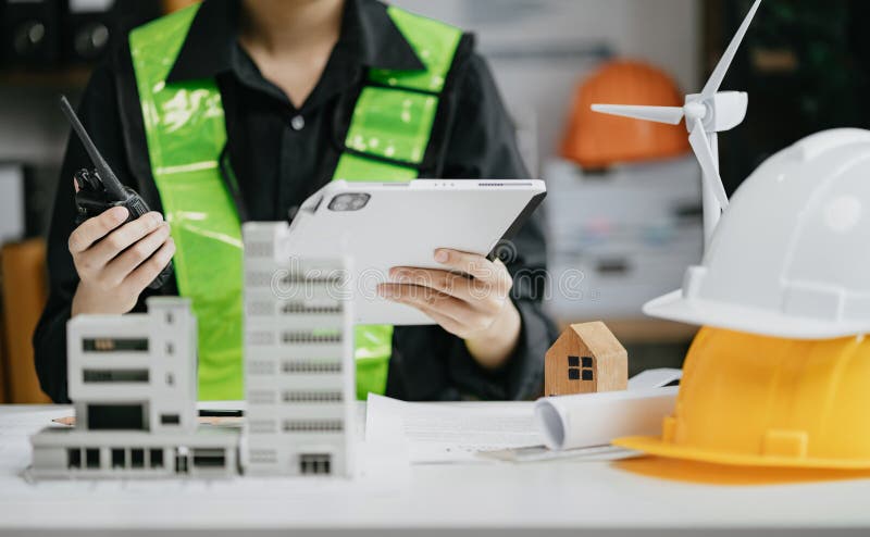 Architect Hands Making Model House. Man Architect Working in the Office ...