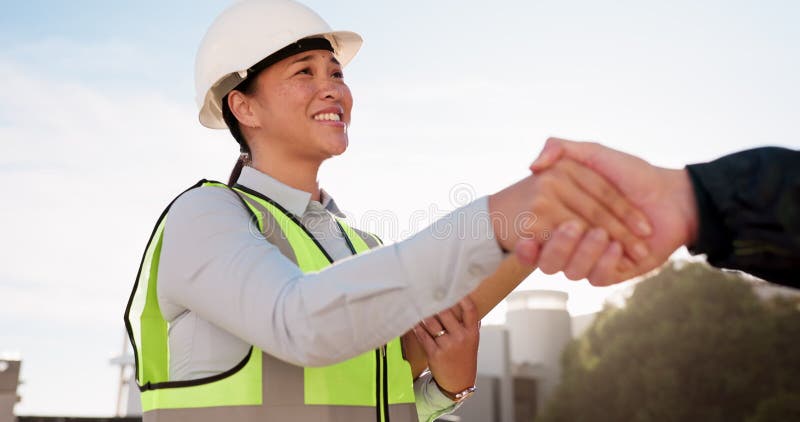 Handshake, Architecture and Engineering Team Shaking Hands with a ...