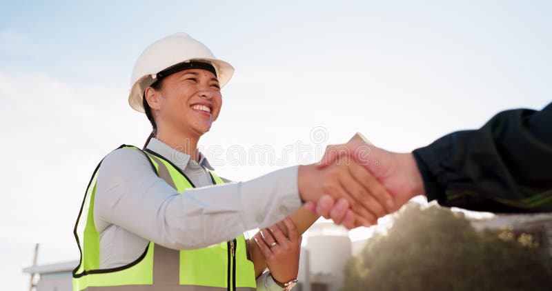 Handshake, Architecture and Engineering Team Shaking Hands with a ...