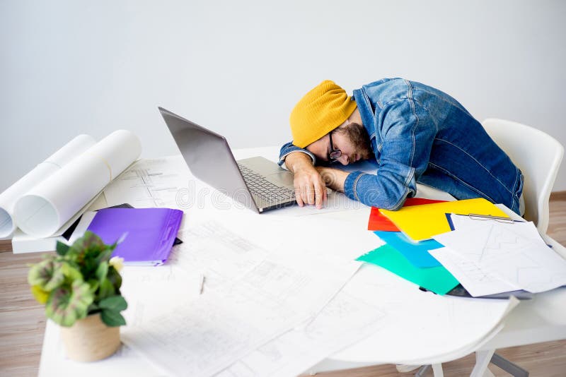 Architect Has a Lot of Work Stock Photo - Image of laptop, designer ...