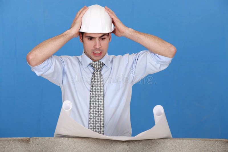 Architect Having a Hard Time. Stock Photo - Image of mature ...
