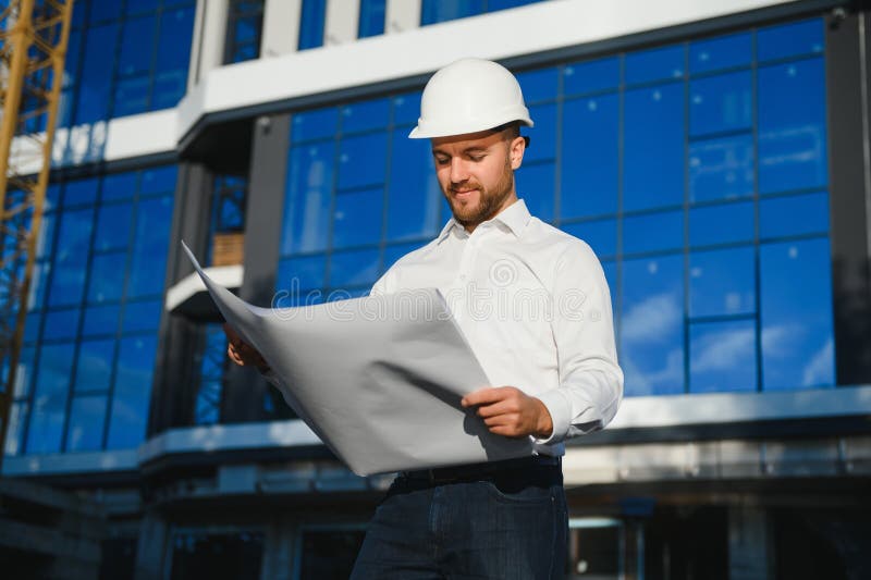 Architect in Helmet Near New Building Stock Photo - Image of foreman ...