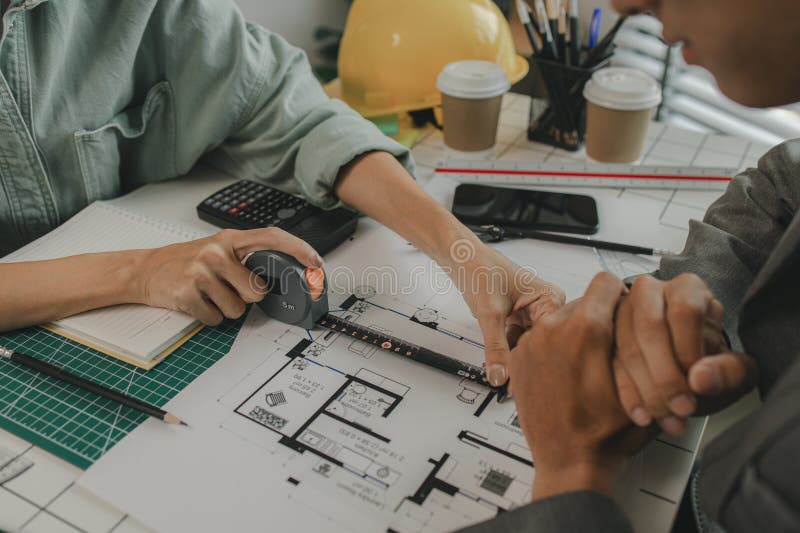 An Architect and His Assistant are Brainstorming and Examining the ...