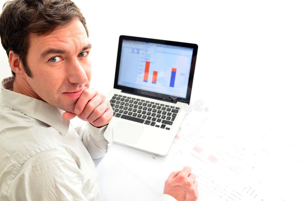 Architect at His Workplace with Notebook - House Building and Co Stock ...