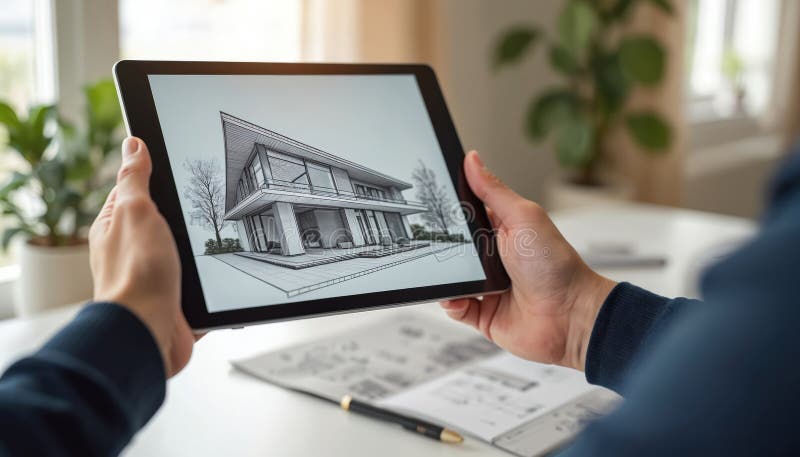 Tablet Showing House Plan Stock Illustrations – 101 Tablet Showing ...