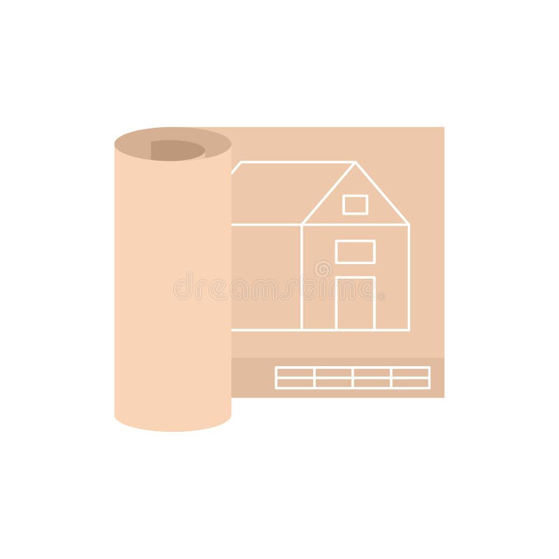 Architect House Project Icon, Flat Style Stock Vector - Illustration of ...