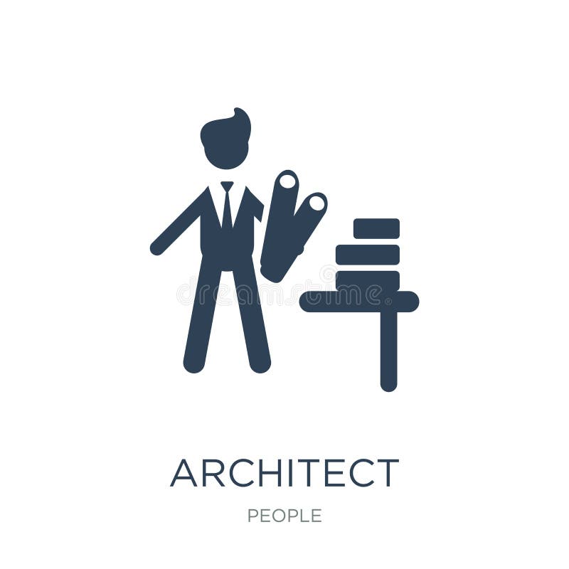Architect Icon in Trendy Design Style. Architect Icon Isolated on White ...