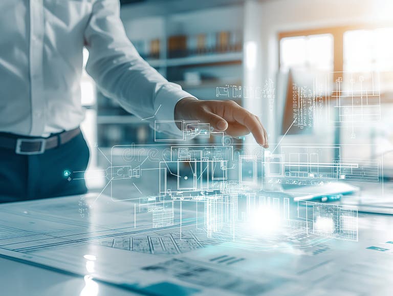 Architect Using Augmented Reality for Building Design Stock Photo ...