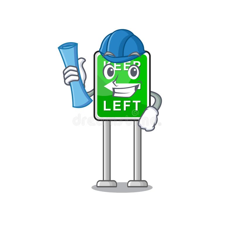Architect Keep Left Cartoon Isolated the Mascot Stock Vector ...