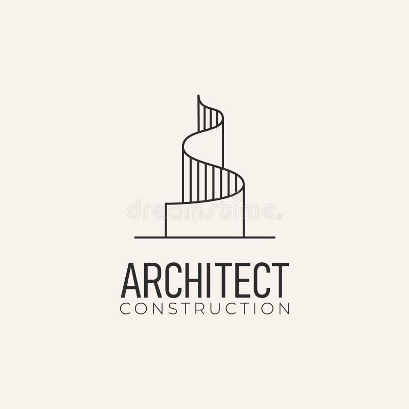Architect Line Art Logo Vector Illustration Stock Vector - Illustration ...